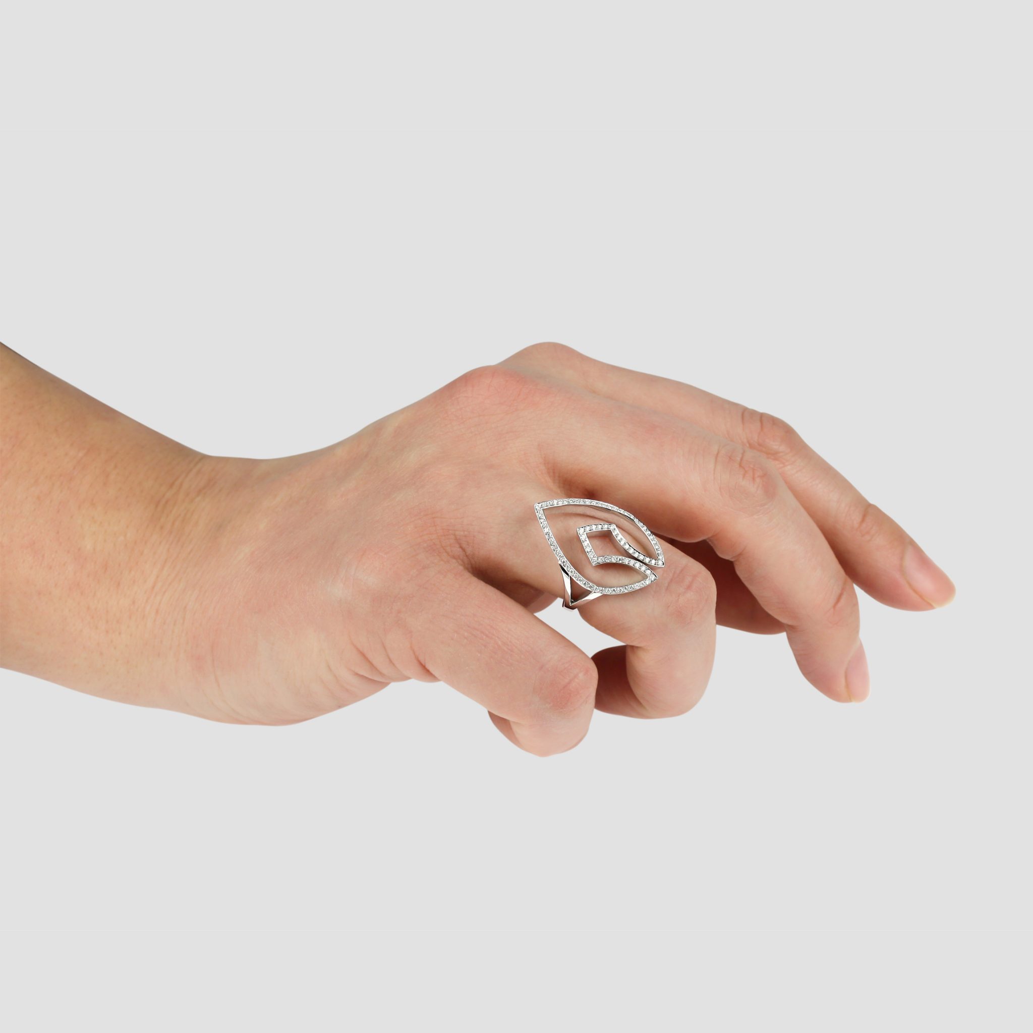 Kali Ring | White Gold ~ Adorned Diamond Spear | KATA Jewellery